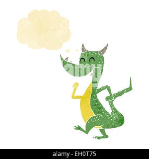 cartoon happy dragon with thought bubble Stock Vector Image & Art - Alamy