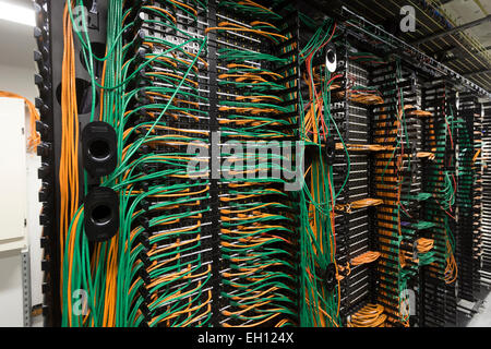 Data cabling installation for a large modern office interior Stock ...
