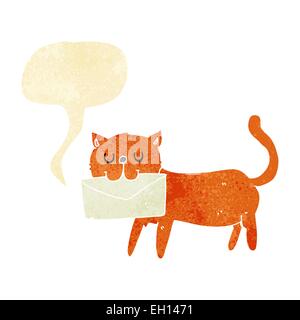 cartoon cat carrying letter with speech bubble Stock Vector Image & Art ...