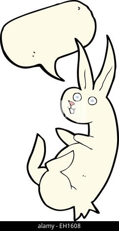 cue cartoon rabbit with speech bubble Stock Vector Image & Art - Alamy