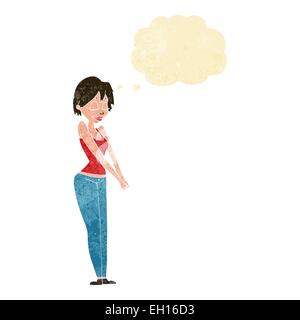 cartoon content woman with thought bubble Stock Vector Image & Art - Alamy