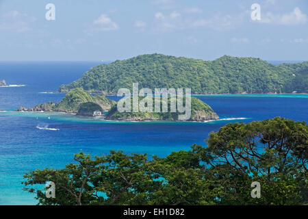 view of Little Tobago island with beach, ocean and scenery, Trinidad ...