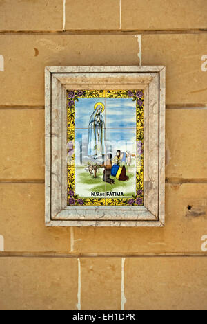 Traditional Maltese home sign board painted on ceramic tile placed on ...