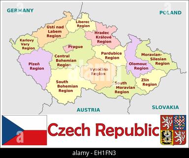 czech republic administrative and political map Stock Vector Art ...