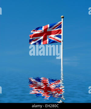 UK union jack flag underwater in a water pound Stock Photo - Alamy