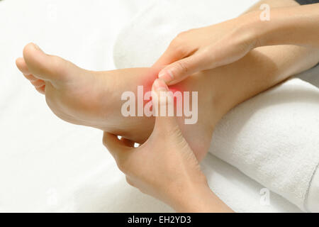 Doctor is examining an injured foot with bruise and scratch Stock Photo ...