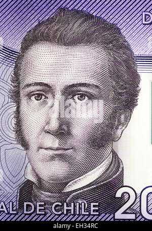 2000 pesos banknote, Manuel Rodriguez Erdoiza, Chile, 2009 Stock Photo ...