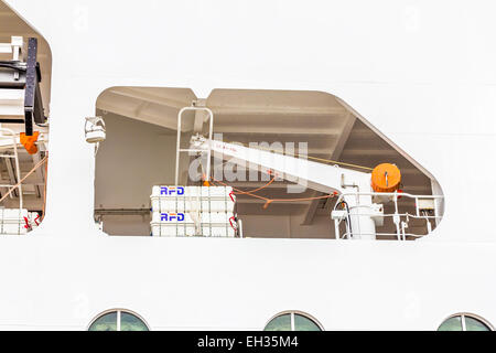 RFD Liferafts and gantry on MSC Armonia Stock Photo - Alamy
