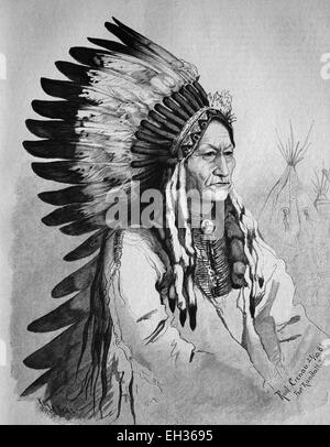 Sitting Bull, 1831-1890, one of the leaders during the last liberation ...