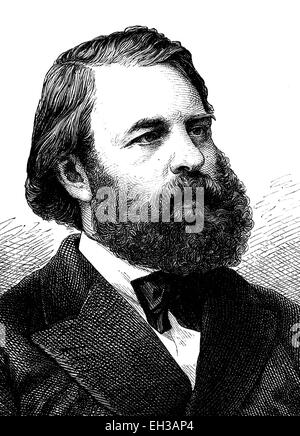 Joseph Joachim Raff, 1822 - 1882, a German composer and music teacher ...