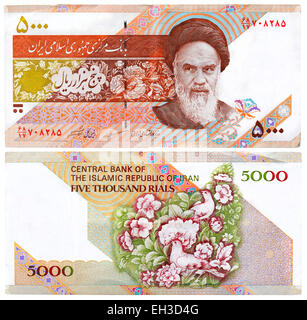 5000 Iranian rials bank note. Rial is the national currency of Iran ...