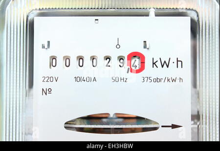 electric energy meter old electromechanical type Stock Photo - Alamy