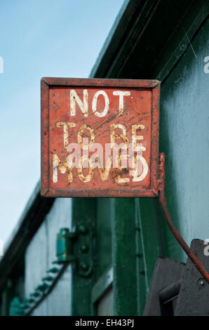 Old vintage red Not To Be Moved sign Stock Photo - Alamy