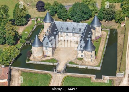 France, Charente, Etagnac, Rochebrune castle (aerial view Stock Photo ...