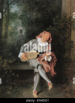 Mezzetin, painting by Jean-Antoine Watteau, 1718-1720 Stock Photo - Alamy