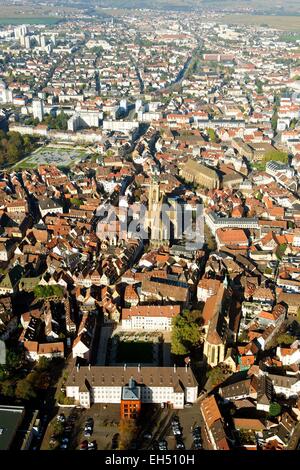 France, Haut Rhin, Colmar, city center with Saint Martin cathedral and ...