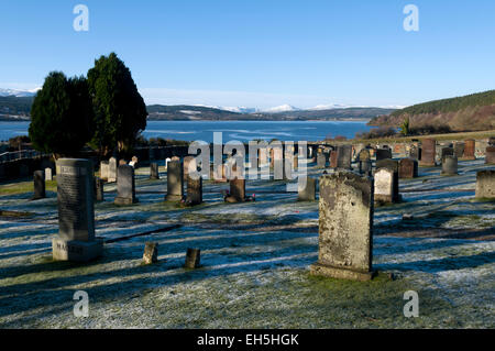 The mountains of Easter Ross over the Dornoch Firth, from a cemetery ...