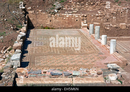 Ancient Greek floor mosaic in archaeologic park Kato Paphos, Cyprus ...
