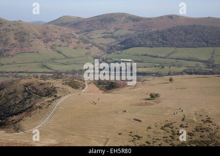 A view of Church Stretton and Church Stretton Golf course, Shropshire ...