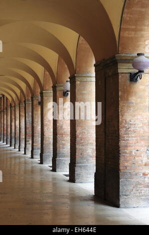 Historic Stone Arcade With Arched Colonnade And Traditional Lanterns ...