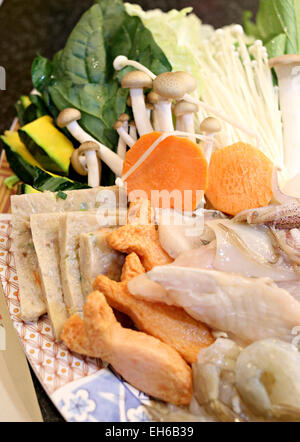 mixture of vegetable set and meat hot pot foods Stock Photo - Alamy