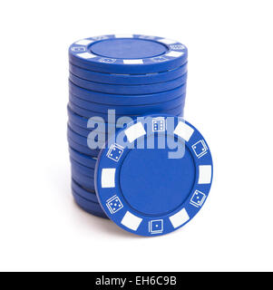 stack of blue poker chips Stock Photo - Alamy