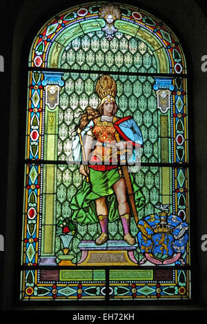 Old stained glass window pictures of the industrial docks that were ...