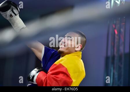 March 7, 2015: Amansio Paraschiv ROU R and Julian Imeri ALB L at the ...