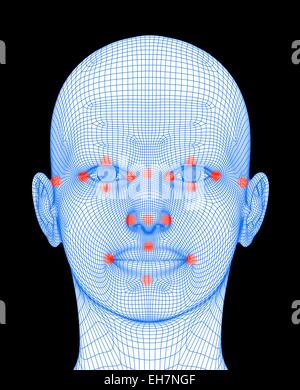 Biometric facial map Stock Photo - Alamy
