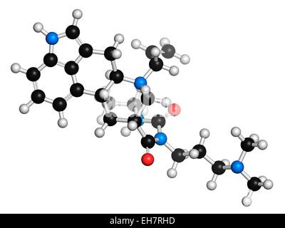 Cabergoline drug molecule. Used in Parkinson's disease and other ...