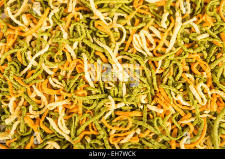 Full frame take of colorful spaetzle noodles Stock Photo - Alamy