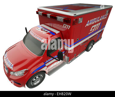 Ambulance: Top Side view of emergency services vehicle on black. Custom ...
