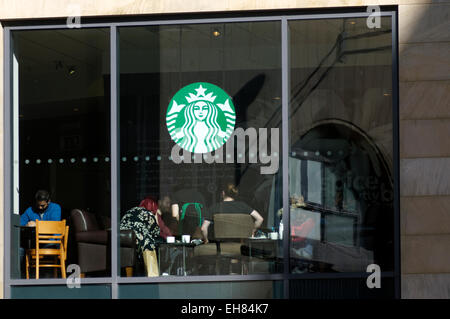 Starbucks Coffee shop, Cardiff city centre, Wales Stock Photo - Alamy