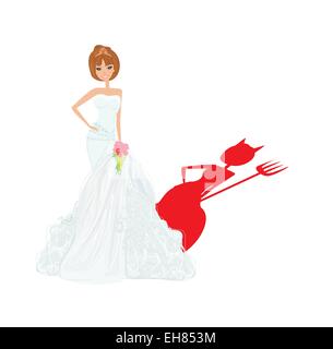 A cartoon illustration of a devil with flowers Stock Vector Image & Art ...