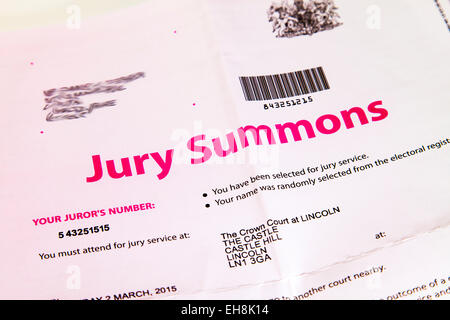 Jury summons letter letterhead crown court appearance Lincoln uk ...