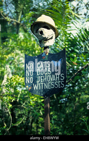 Warning sign home made scarecrow traffic sign at side of road free ...
