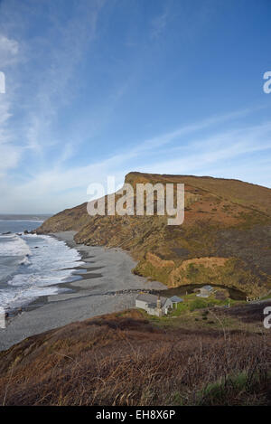 Chevron folding in geological strata at Millook Haven near Crackington ...
