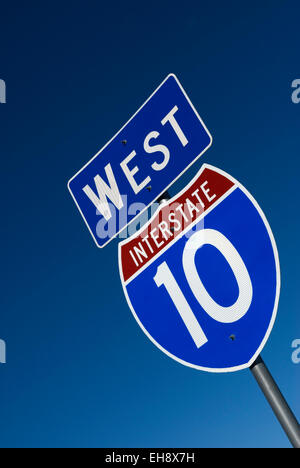 West Interstate 10 Sign USA Stock Photo - Alamy