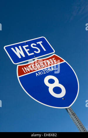 West Interstate Arizona 8 Sign USA Stock Photo - Alamy