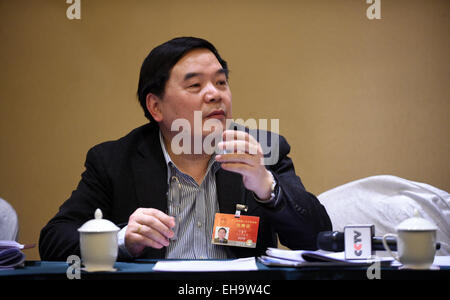 Beijing, China. 6th Mar, 2015. Chinese finance minister Lou Jiwei(L ...
