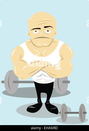 Personal Trainer or Sports Instructor Hand Drawn Cartoon Flat ...