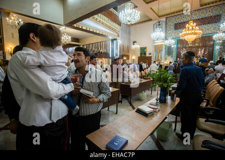 Iranian Jews attend one of the biggest synagogue in Northern Tehran ...