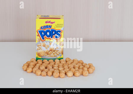 A fun-sized box of Kellogg's Corn Pops cereal. Canadian version shown ...