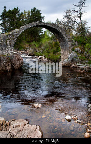 The River Dulnain at Carrbridge Inverness-shire in heavy flood ...