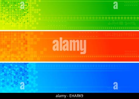 Set of bright tech banners Stock Photo - Alamy