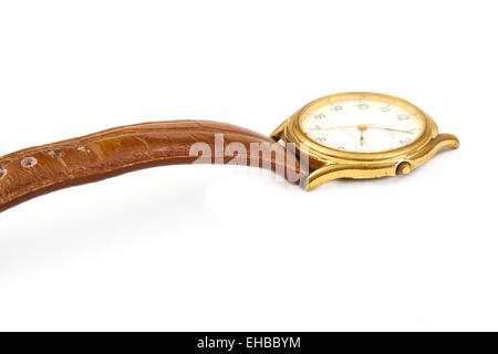 Men, used and broken hand watch on a white background Stock Photo - Alamy