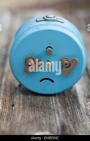 old alarm clock rear view Stock Photo - Alamy