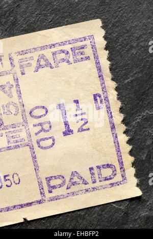 Old 1950's London Bus Ticket Stock Photo - Alamy