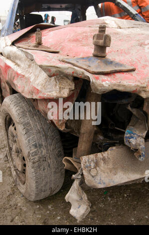 smashed up old car at demo derby destruction demolition derbies stock ...