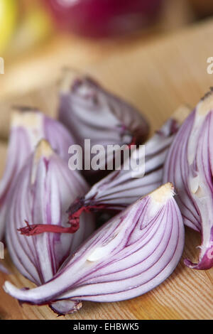 Cut open red onion Stock Photo - Alamy